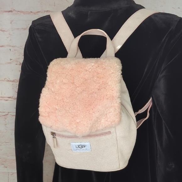 UGG | Bags | Ugg Womens Blush And Cream Shearling Backpack | Poshmark